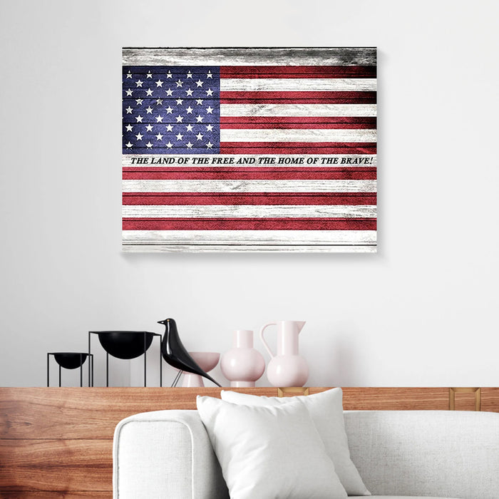 American Flag The Land Of Free And The Home Of Brave Business Canvas ...