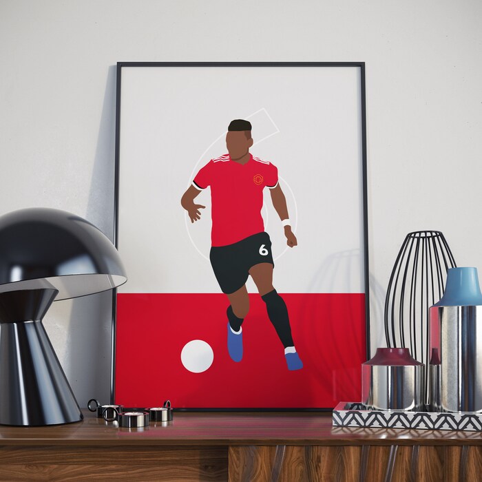 Paul Pogba Manchester United Football Canvas Poster Print Wall Art ...