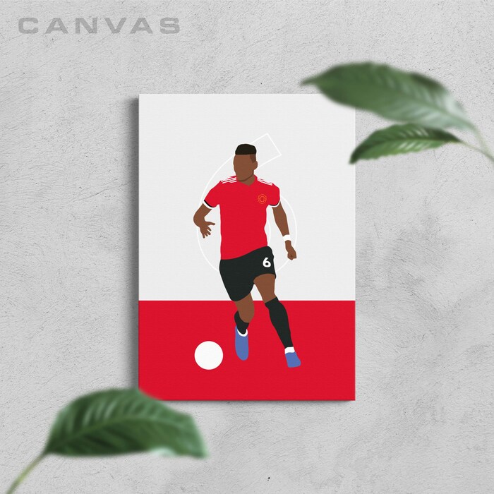 Paul Pogba Manchester United Football Canvas Poster Print Wall Art ...