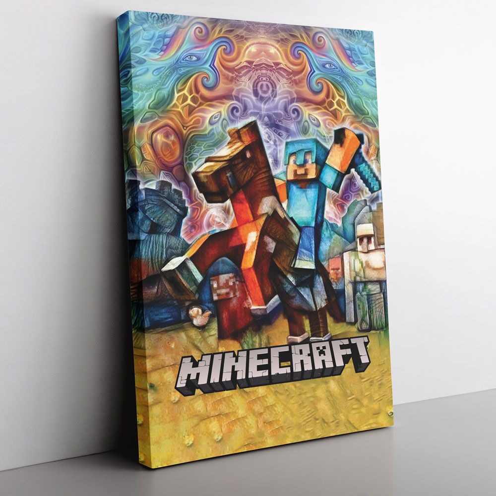 Trippy Minecraft Canvas Poster Print Wall Art Decor – Cadadesigns