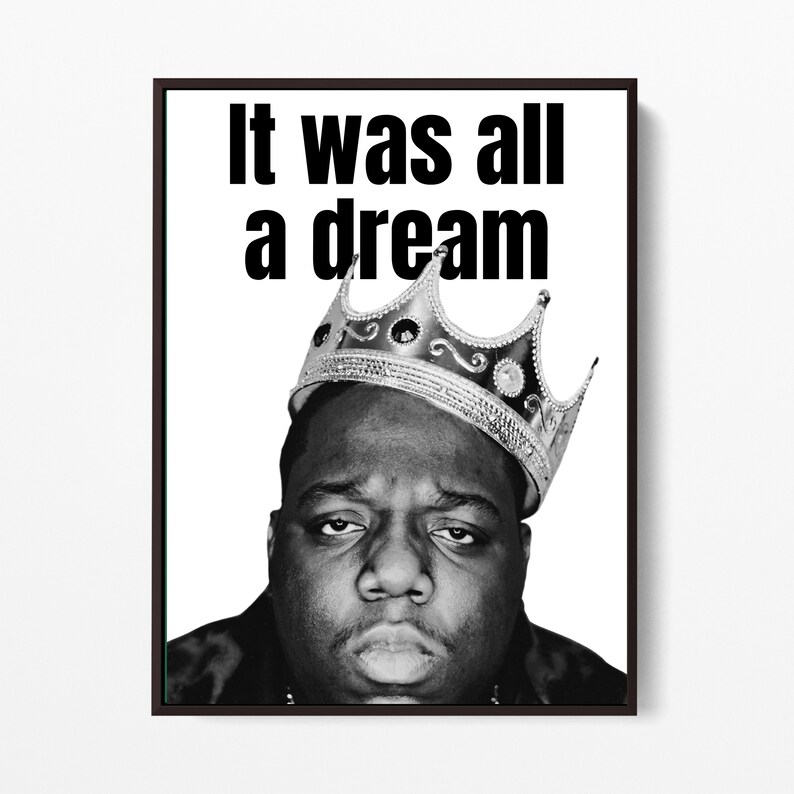 Notorious Big B&W Canvas It Was All A Dream Biggie Interior Art Wall ...
