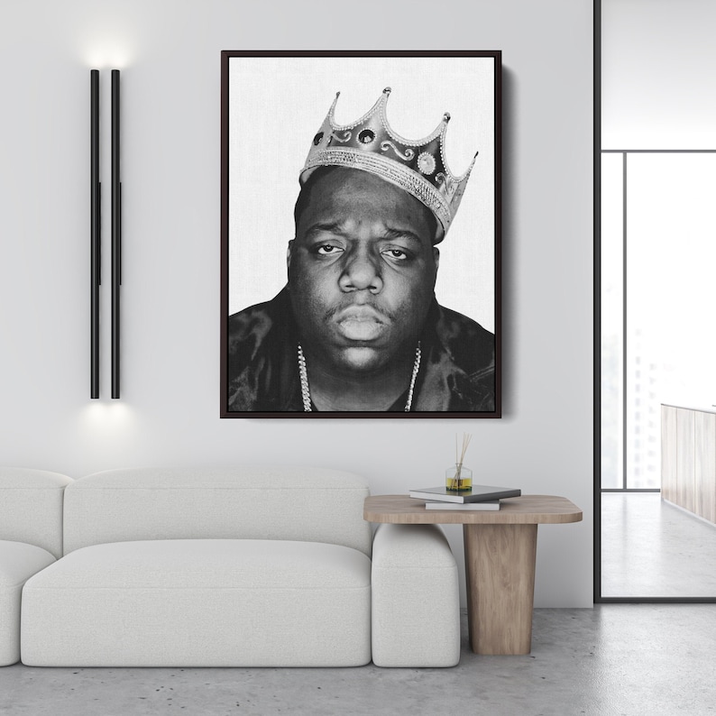 Notorious Big B&W Canvas Luxury Art Biggie Interior Art Wall Art Rap ...