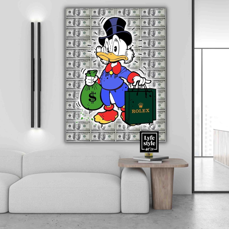Scrooge Mcduck X Rolex Canvas Alec Monopoly Inspired Wall Decor ...