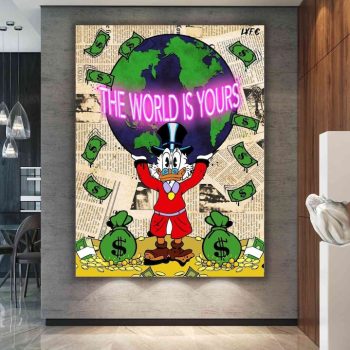 Scrooge Mcduck X Scarface Neon Canvas Montana Neon Art Alec Monopoly ...