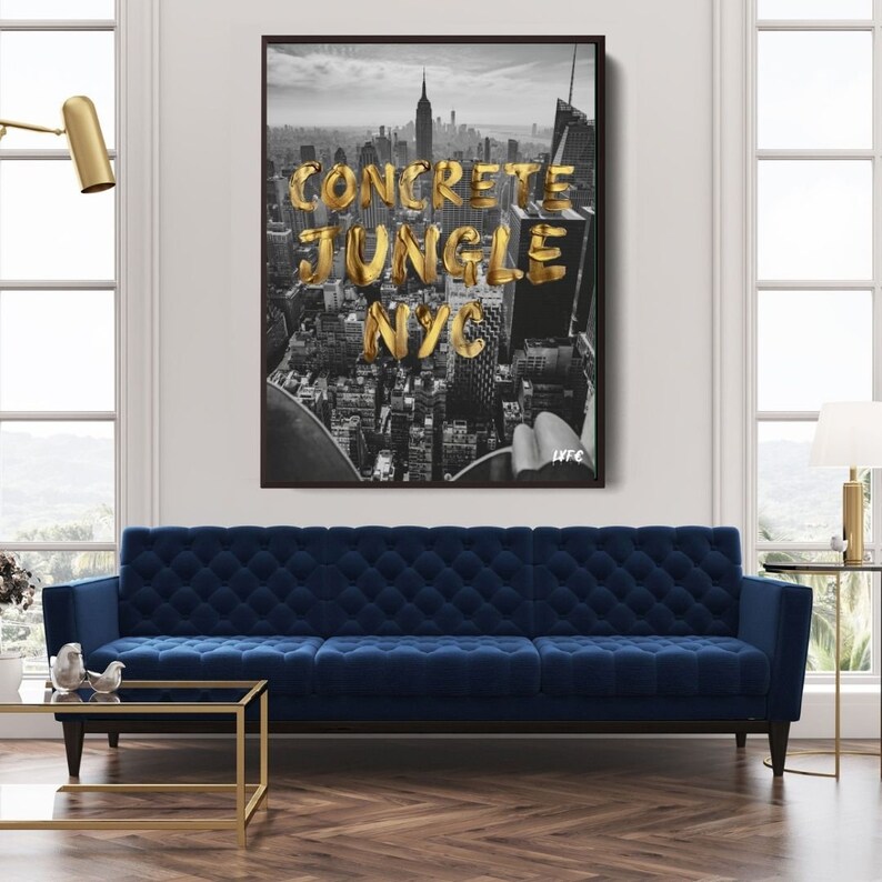The Concrete Jungle Nyc Canvas Raining Money Interior Art Wall Art Alec ...