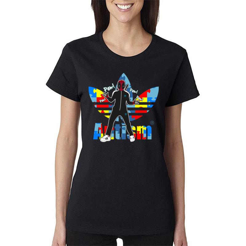 Deadpool Autism Adidas Women Lady T-Shirt – Cadadesigns